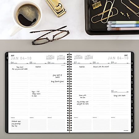 AT A GLANCE Contemporary Lite 2027 Weekly Monthly Planner Black Large 8 ...