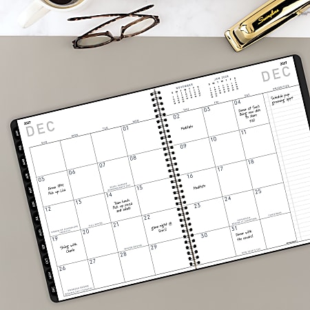 AT A GLANCE Contemporary Lite 2027 Weekly Monthly Planner Black Large 8 ...