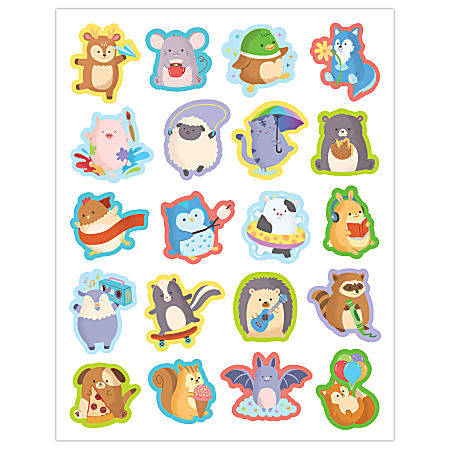 Teacher Created Resources Stickers 2 12 x 12 Cute Critters 120 Stickers ...