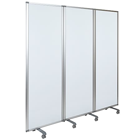 Flash Furniture Mobile Magnetic Whiteboard Partition With Lockable ...
