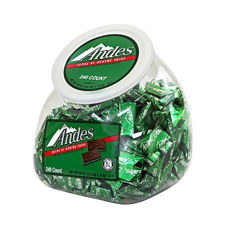 Andes Cr me De Menthe Thins 2.5 Lb Tub Of 240 Pieces - Office Depot