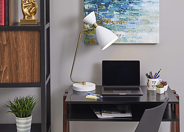 Adesso Oscar Desk Lamp 24 12 H White - Office Depot