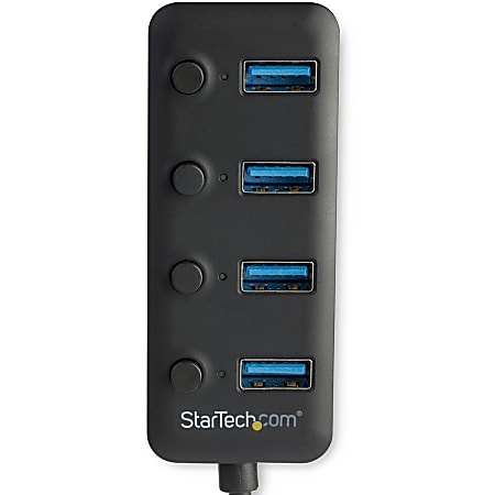 StarTech.com 4 Port USB 3.0 Hub 4x USB A Ports with Individual OnOff ...