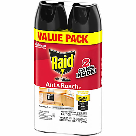 Raid Ant & Roach Killer Spray, 17.5 Oz, 2 Cans Per Box, Case Of 6 Boxes
