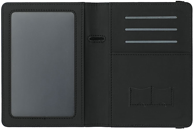 Custom Deluxe Recycled Promotional Passport Wallet 5 34 x 4 12 Charcoal ...