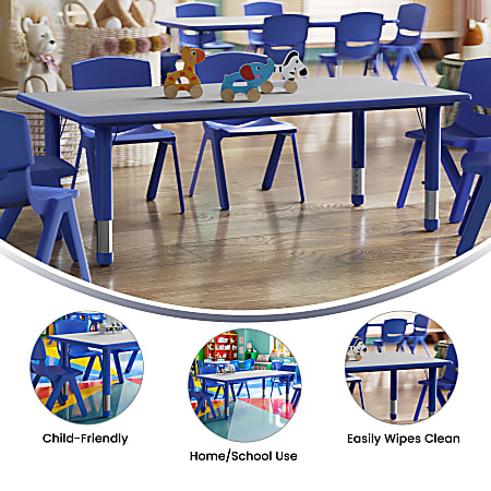 Flash Furniture Height Adjustable Activity Table 23 12 H x 23 58 W x 47 ...
