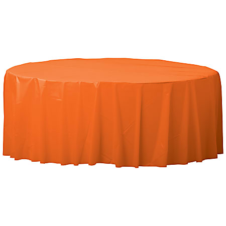 Amscan 77017 Solid Round Plastic Table Covers 84 Orange Peel Pack Of 6 ...