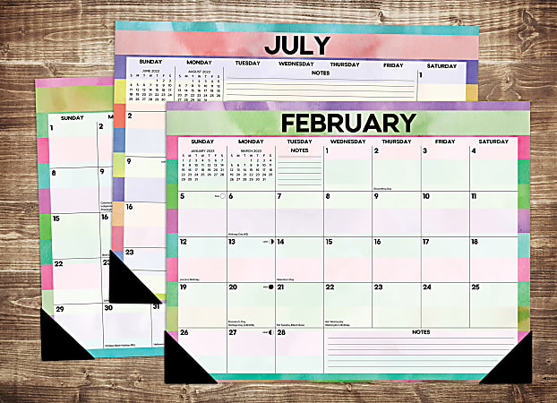 Willow Creek Press Monthly Desk Pad Calendar 17 X 22 Watercolor Stripes