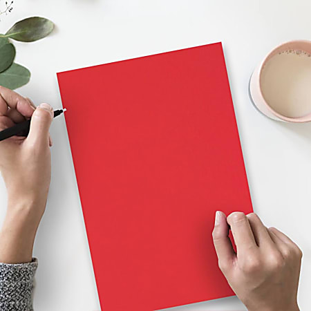 JAM Paper Legal Card Stock Red Legal 8.5 x 14 65 Lb Pack Of 50 - Office ...