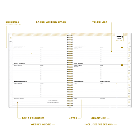 2027 Blue Sky Tile WeeklyMonthly Planning Calendar 8.5x11 0percent ...