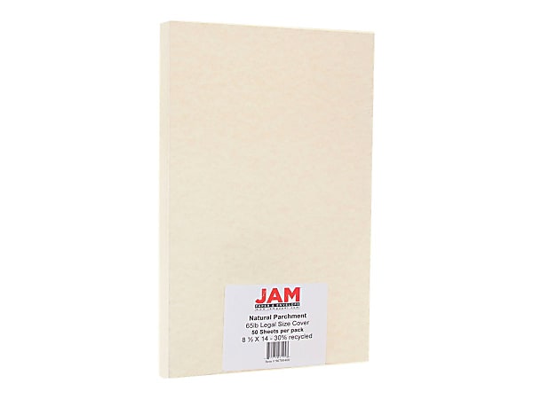 JAM Paper Legal Card Stock Natural Parchment Legal 8.5 x 14 65 Lb Pack ...
