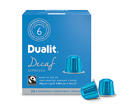 Dualit Single Serve Decaf Espresso Capsules Medium Roast Decaffeinated ...