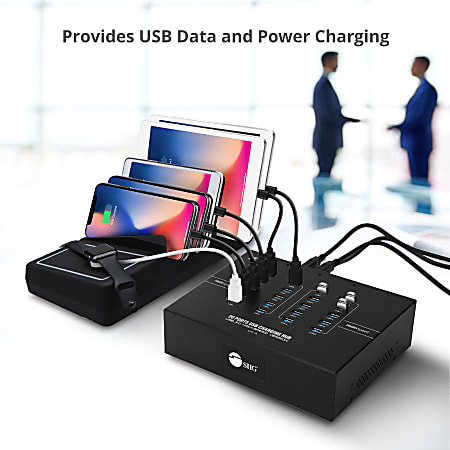 SIIG 20 Port Industrial USB 3.0 Hub with Charging 200W USB 3.0 Type B ...