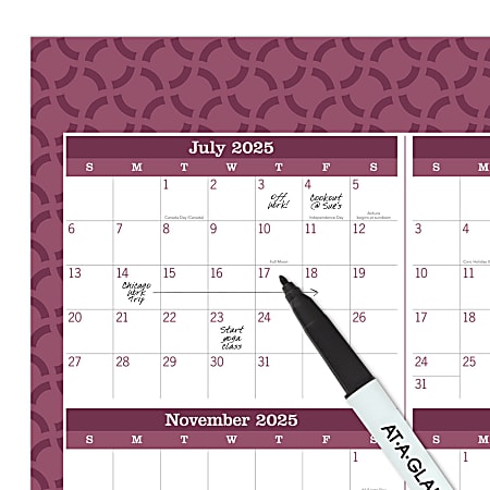 AT A GLANCE BADGE Reversible Erasable Academic and Regular Year 2025 ...