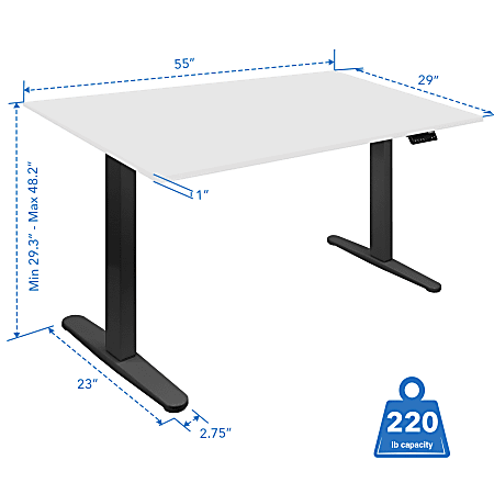 Mount It Dual Motor Electric 55 W Adjustable Height Standing Desk ...