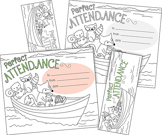 Barker Creek Color Me Awards Bookmarks Set 8 12 x 5 12 Attendance Set ...