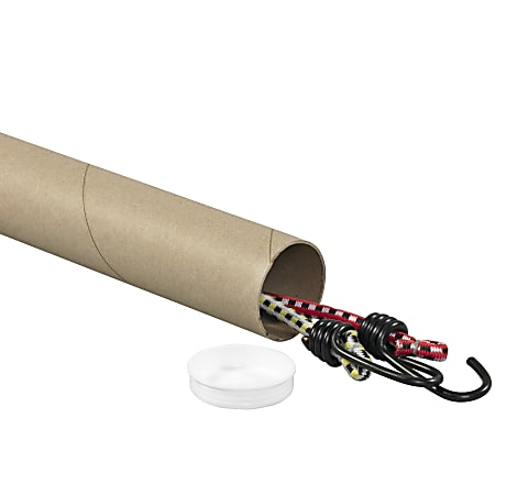 Partners Brand Kraft Mailing Tubes With Plastic Endcaps 2 12 x 24 Pack ...