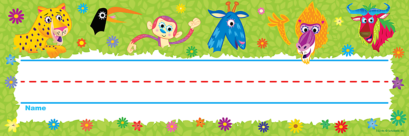 Scholastic Name Plates Jingle Jungle Pack Of 36 - Office Depot