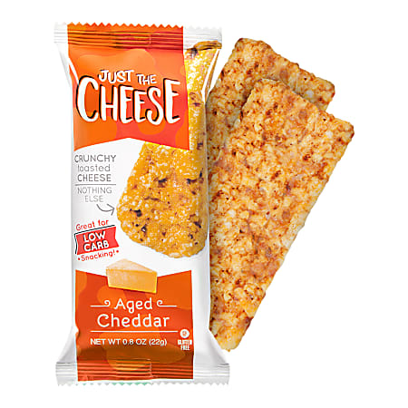 Just The Cheese Aged Cheddar Bars 0.08 Oz 2 Bars Per Pack Carton Of 24 ...
