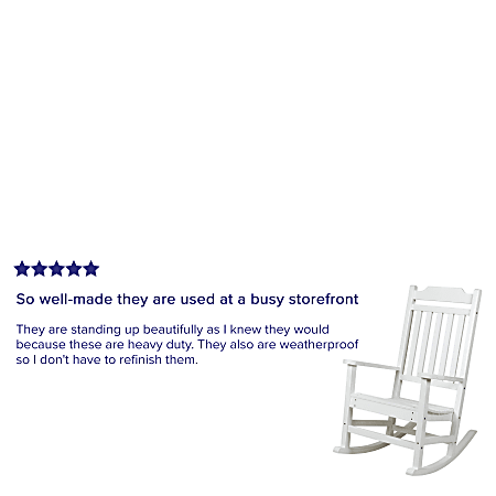 Flash Furniture Winston All Weather Rocking Chair White - Office Depot