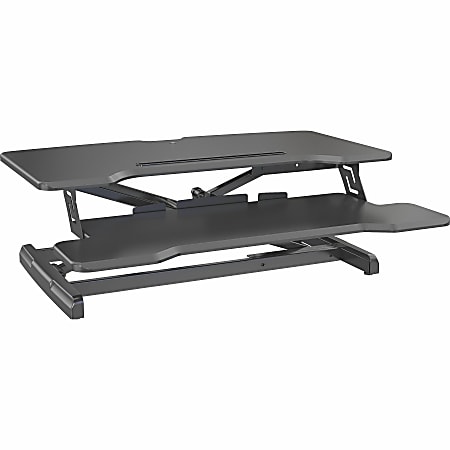 Lorell X Type Slim Desk Riser 16 12 H x 31 12 W x 20 D Black - Office Depot