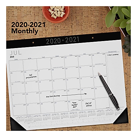 AT A GLANCE Contemporary Monthly Academic Desk Pad Calendar 21 34 x 17 ...