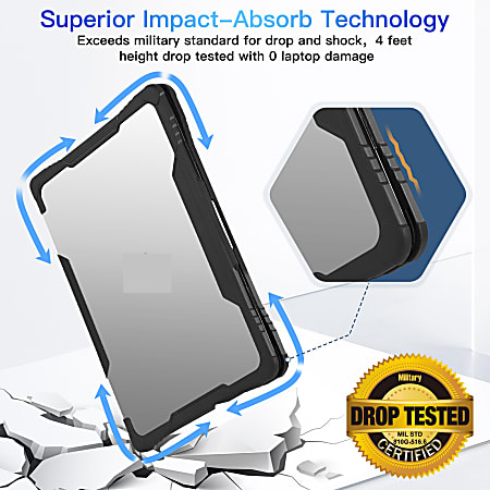TechProtectus Notebook shell case hinge protection rugged clear ...