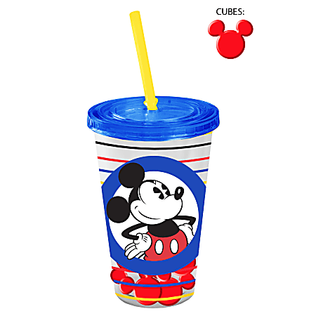 Plastic Cold Cup With Shaped Ice Cubes 16 Oz Disney Mickey Mouse Circle ...