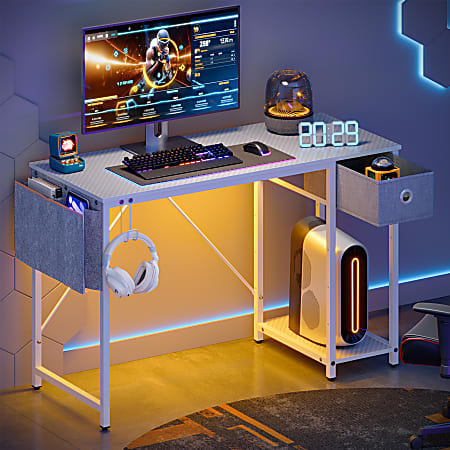 Bestier 48 W Reversible Computer Desk With Storage Drawer Adjustable ...