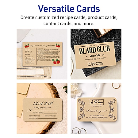 Avery Printable Index Cards With Sure Feed Technology 3 x 5 Rectangle ...