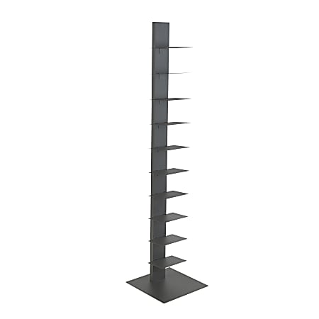 Eurostyle Sapiens 60 H 10 Shelf Bookcase Anthracite - Office Depot