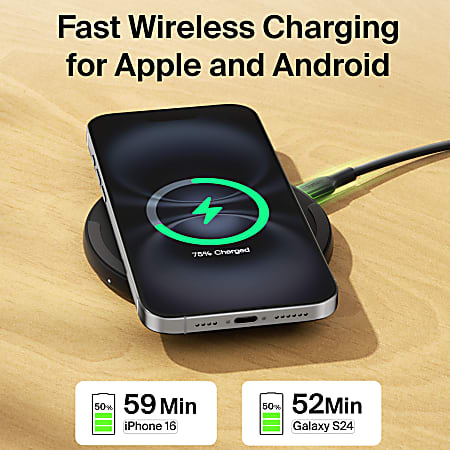 Belkin BoostCharge 15W Wireless Charging Pad Black - Office Depot