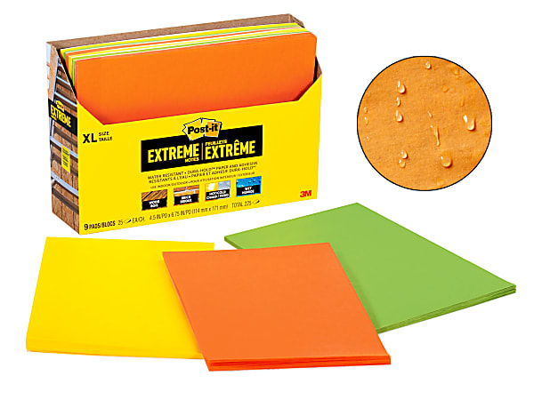 Post it Notes Extreme Notes 225 Total Notes Pack Of 9 Pads XL 4 12 x 6 ...