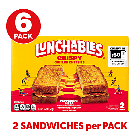 Lunchables Crispy Pepperoni Pizza Grilled Cheesies 6.2 Oz Carton Of 6 ...