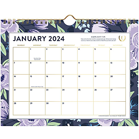 2024 Simplified by Emily Ley for AT A GLANCE Monthly Wall Calendar 11 x ...