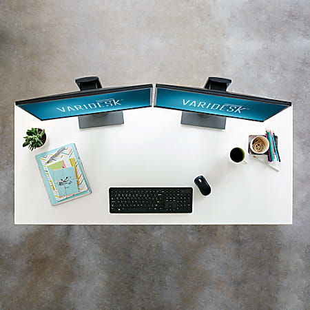 Vari Table 60 W x 24 D Computer Desk WhiteSilver - Office Depot