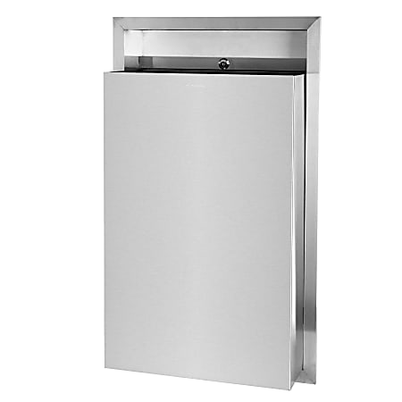 Alpine Recessed Waste Receptacle 12 Gallons Silver - Office Depot