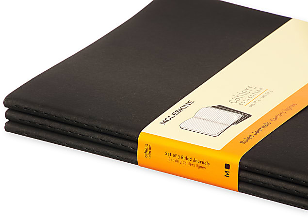 Moleskine Cahier Journals Extra Large 7.5 x 10 Ruled 120 Pages Black ...