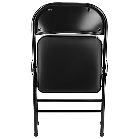 Elama Metal Folding Chairs With Padded Seats Black Set Of 4 Chairs ...