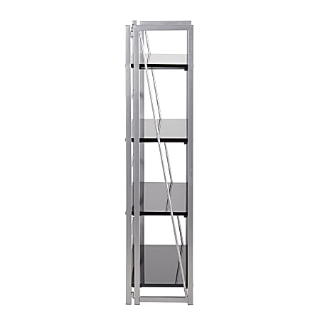 LumiSource Folia 50 H 4 Shelf Bookcase SilverBlack - Office Depot