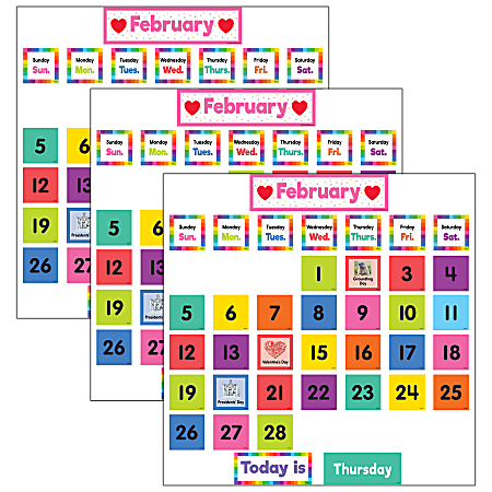 Teacher Created Resources Colorful Calendar Pocket Chart Cards 104 Per ...