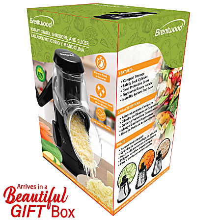 Brentwood Rotary Grater with Handle and Stainless Steel Drum Blades ...