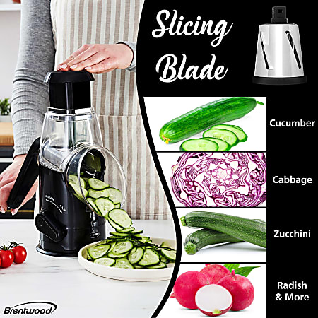 Brentwood Rotary Grater with Handle and Stainless Steel Drum Blades ...
