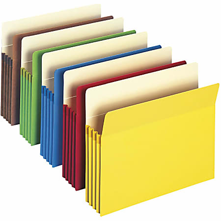 Smead Color Top Tab File Pockets Letter Size 3 12 Expansion Assorted ...