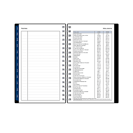 2025 Blue Sky WeeklyMonthly Planning Calendar 3 58 x 6 18 Black January ...