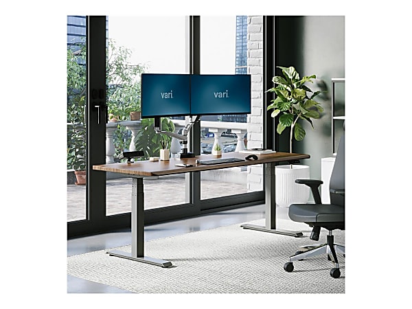 VARI Electric Standing Desk With ComfortEdge 72 W Walnut - Office Depot