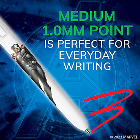 BIC 4 Color Marvels Avengers Retractable Ballpoint Pens Thor And Black ...