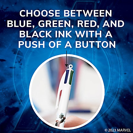 BIC 4 Color Marvels Avengers Retractable Ballpoint Pens Thor And Black ...