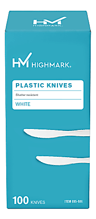 Highmark Medium Length Plastic Cutlery Knives Pack Of 100 Knives ...