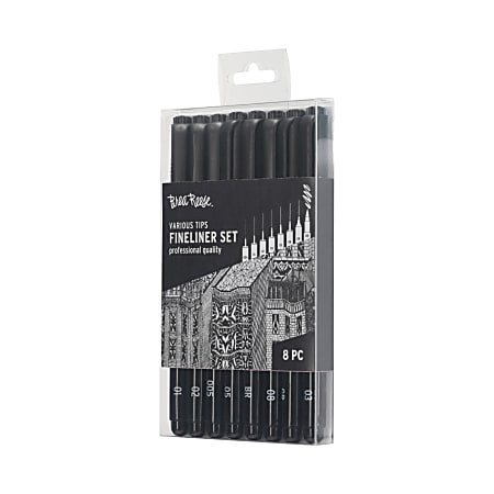 Brea Reese Fineliner Set Various Point Types Classic Colors Pack Of 8 ...